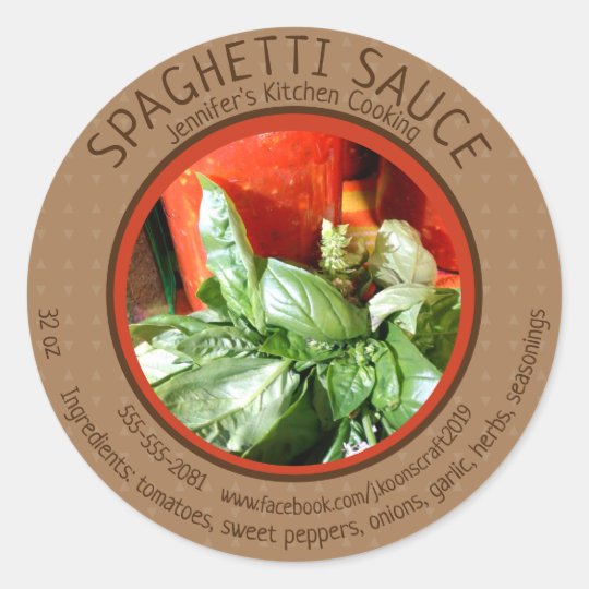 Create Homemade Spaghetti Sauce Classic Round Sticker | Zazzle.com