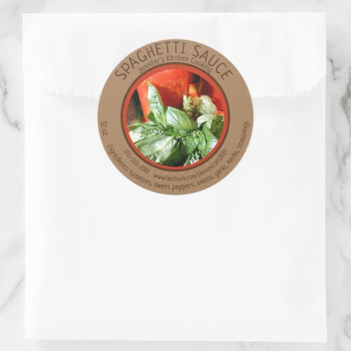 Create Homemade Spaghetti Sauce Classic Round Sticker | Zazzle