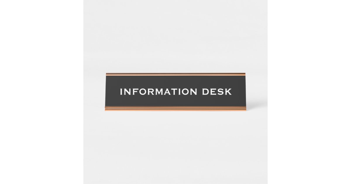 Create Information or Inquiry Desk Name Plate | Zazzle