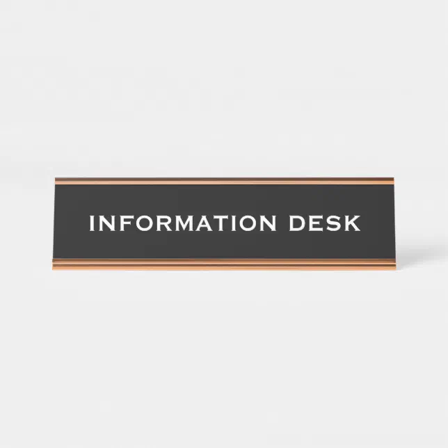 Create Information or Inquiry Desk Name Plate | Zazzle
