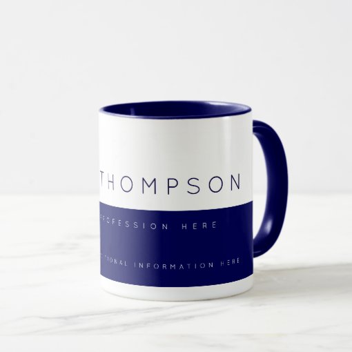Create Modern Blue Custom Profession Mug | Zazzle