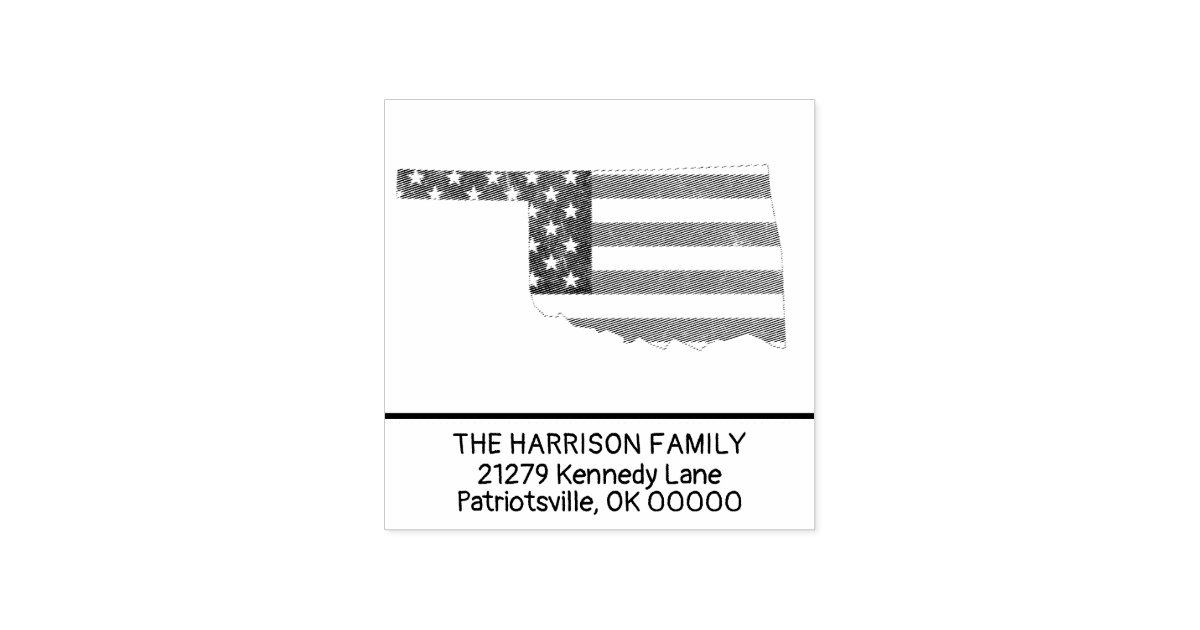Create Own Family Name Oklahoma Return Address Rubber Stamp | Zazzle