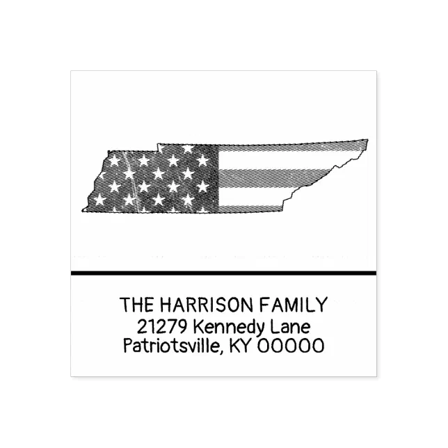 Create Own Family Name Tennessee Return Address Rubber Stamp | Zazzle
