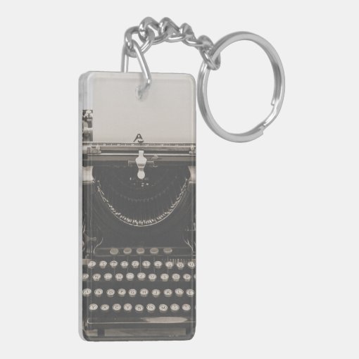 Create Own Typewriter Font Monogram Poem Quote Keychain | Zazzle