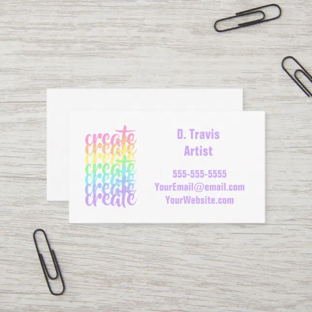 Create Pastel Rainbow Business Cards | Zazzle