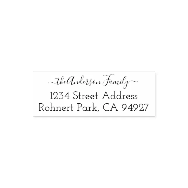 Create Personalized Elegant Name Return Address Self-inking Stamp | Zazzle