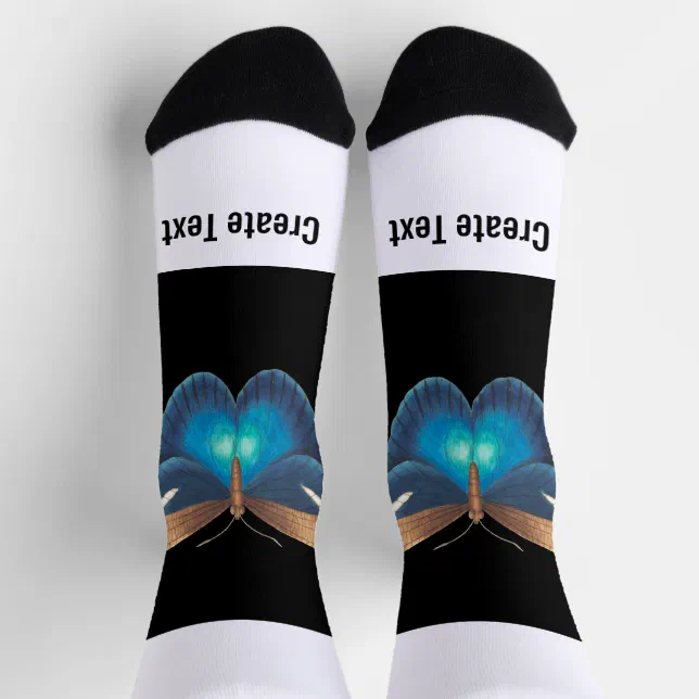 Create Text Butterfly Image Printed Super Elegant Socks | Zazzle