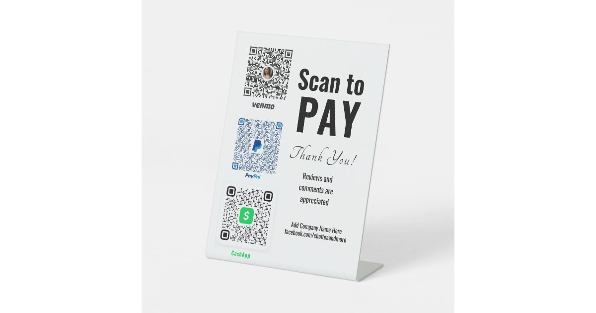 Create Venmo Custom Business Pay Here Sign | Zazzle