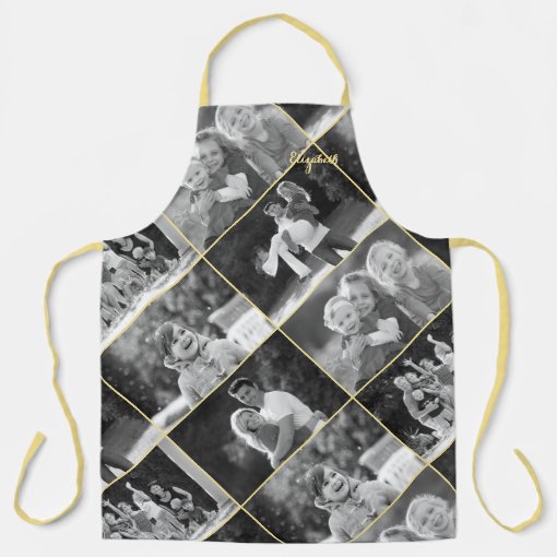 Create Vintage Black and White Style Photo Collage Apron | Zazzle