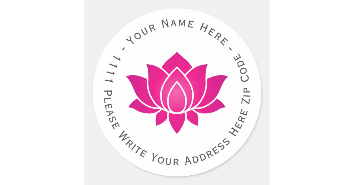 Create you own Pink Blooming Lotus Flower symbol Classic Round Sticker ...