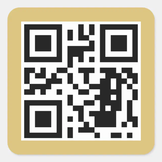 Create Your Custom Business QR Code Gold Square Sticker | Zazzle