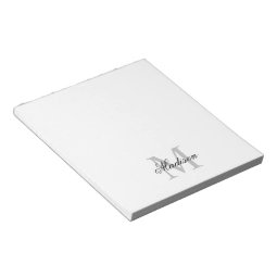Create Your Custom Name Monogram Calligraphy Black Notepad | Zazzle