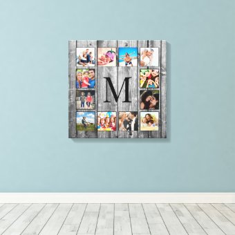 Create Your Custom Photo Collage Rustic Farmhouse Canvas Print | Zazzle