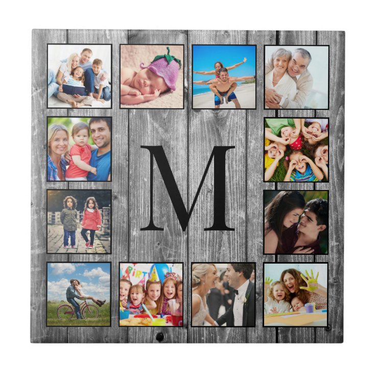 Create Your Custom Photo Collage Rustic Farmhouse Ceramic Tile | Zazzle