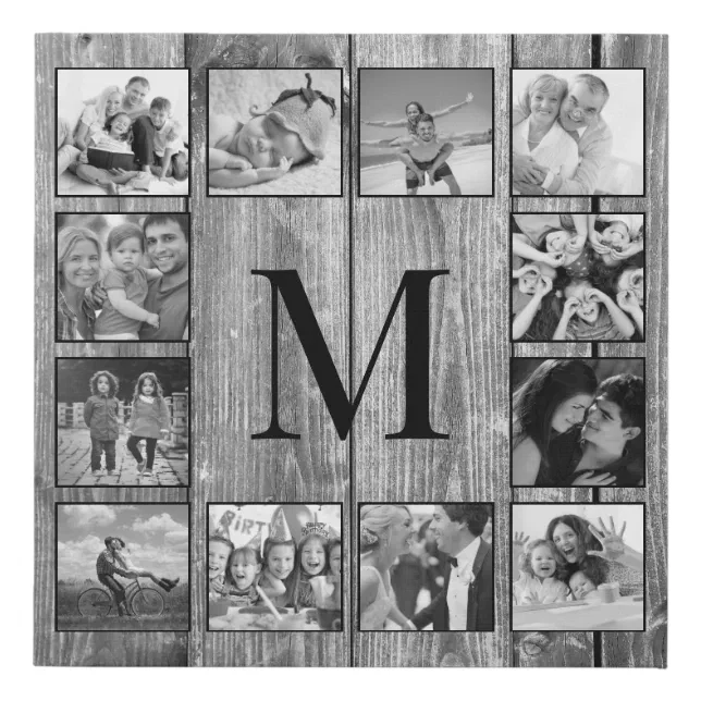 Create Your Custom Photo Collage Rustic Farmhouse Faux Canvas Print ...