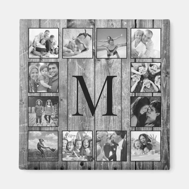 Create Your Custom Photo Collage Rustic Farmhouse Magnet | Zazzle