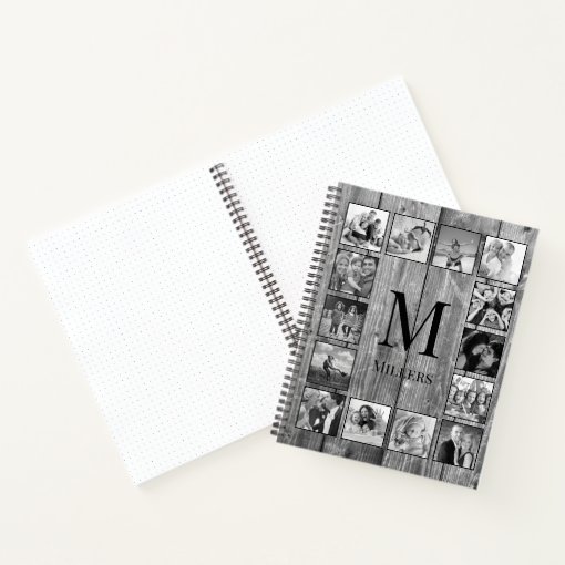 Create Your Custom Photo Collage Rustic Farmhouse Notebook | Zazzle