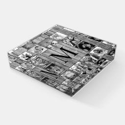 Create Your Custom Photo Collage Rustic Farmhouse Paperweight | Zazzle