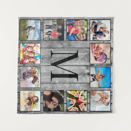 Create Your Custom Photo Collage Rustic Farmhouse Tapestry | Zazzle