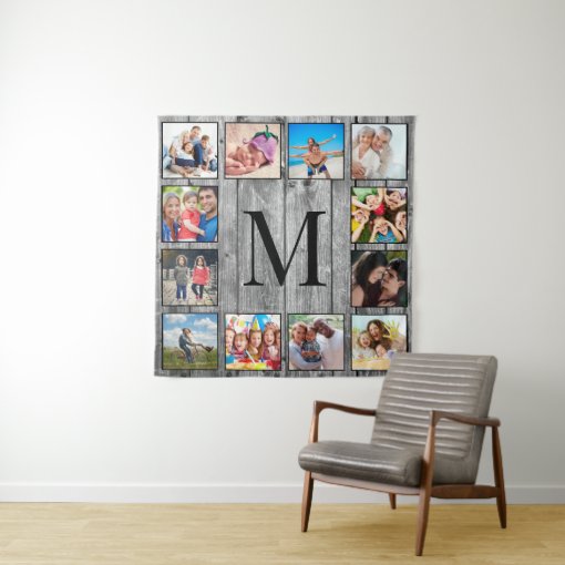 Create Your Custom Photo Collage Rustic Farmhouse Tapestry | Zazzle