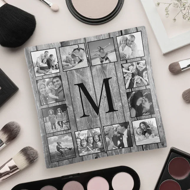 Create Your Custom Photo Collage Rustic Farmhouse Trinket Tray | Zazzle