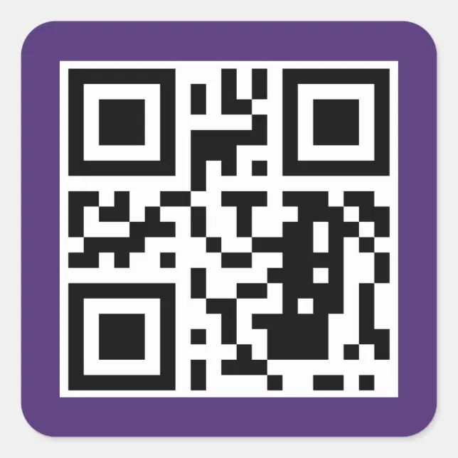 Create Your Custom QR Code Purple Square Sticker | Zazzle