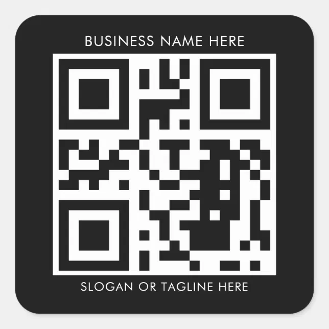 Create Your Custom QR Code With Business Name Square Sticker | Zazzle