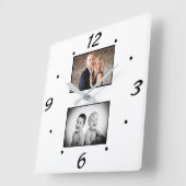 Create your Elegant Simple Photo Collage Square Wall Clock | Zazzle