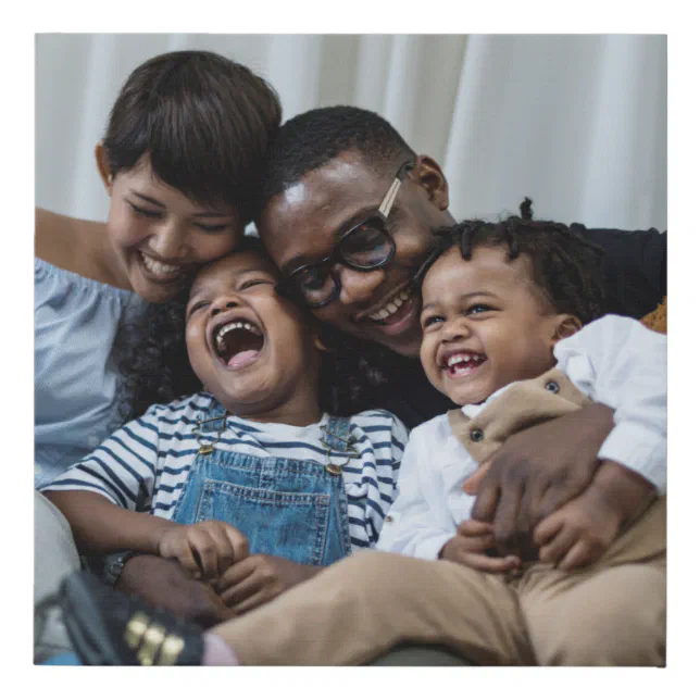 Create Your Family Photo Faux Canvas Print | Zazzle