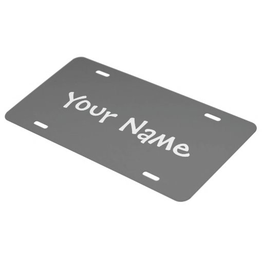 Create Your Name Grey License Plate | Zazzle