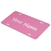 Create Your Name Pink License Plate | Zazzle