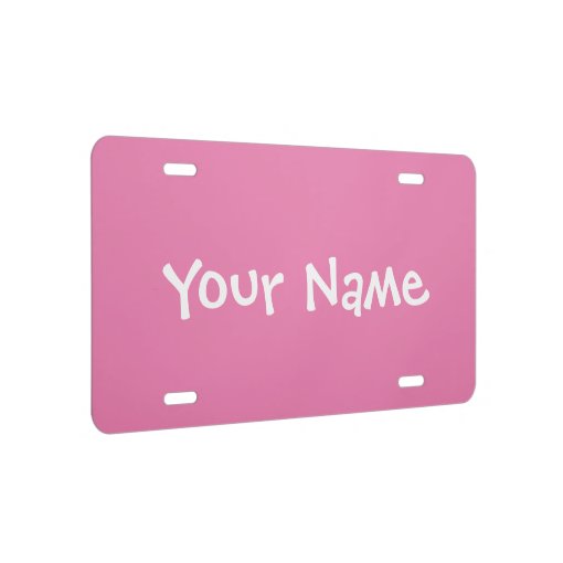 Create Your Name Pink License Plate | Zazzle