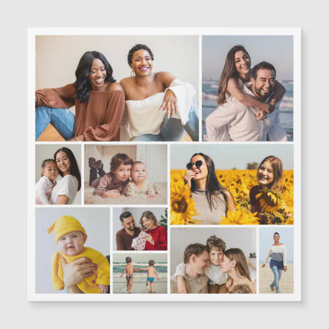Create Your Own 10 Photo Collage Magnetic Card | Zazzle