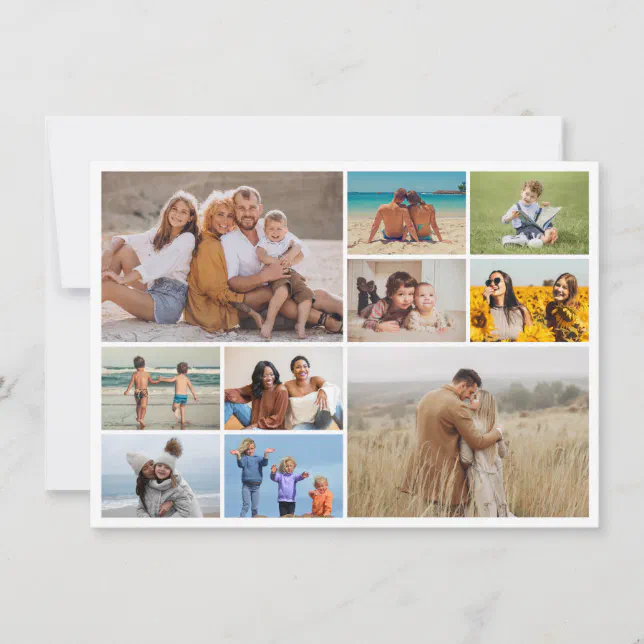 Create Your Own 10 Photo Collage Note Card | Zazzle