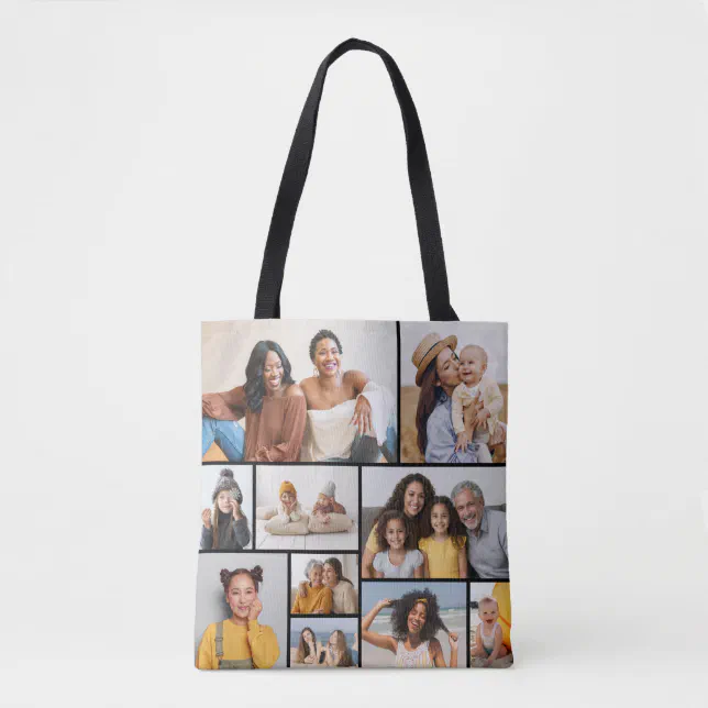 Create Your Own 10 Photo Collage Tote Bag | Zazzle