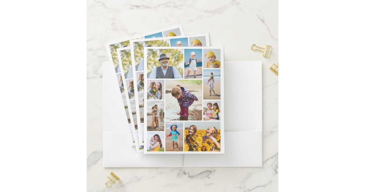 Create Your Own 11 Photo Collage Pocket Folder | Zazzle