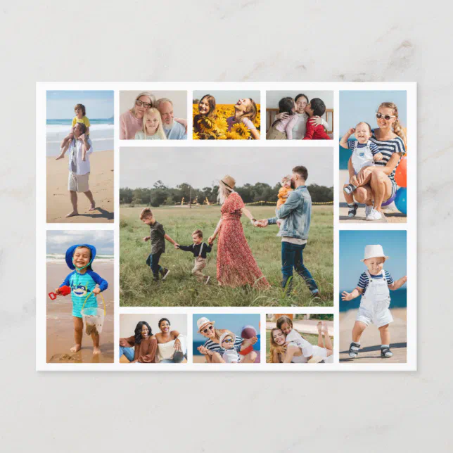 Create Your Own 11 Photo Collage Postcard | Zazzle