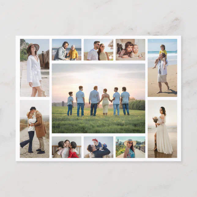 Create Your Own 11 Photo Collage Postcard | Zazzle