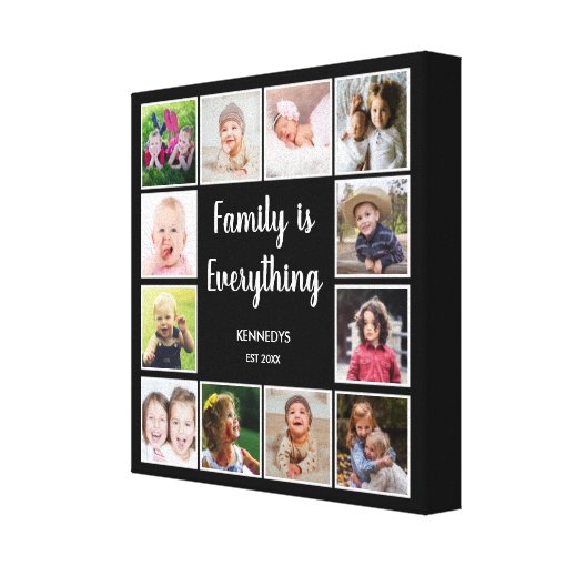 Create Your Own 12 Photo Collage Frame Canvas Print | Zazzle