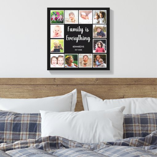 Create Your Own 12 Photo Collage Frame Canvas Print | Zazzle