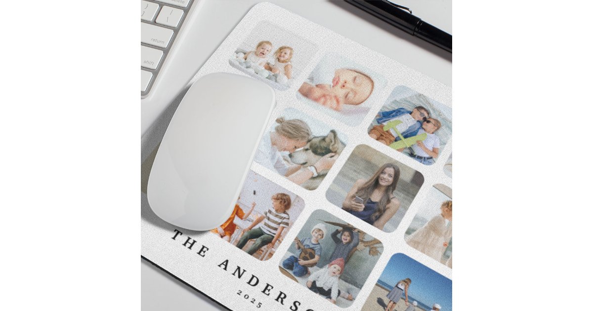 Create Your Own 12 Photo Collage Modern Mouse Pad | Zazzle