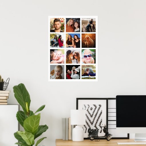 Create Your Own 12 Square Photo Collage Poster | Zazzle