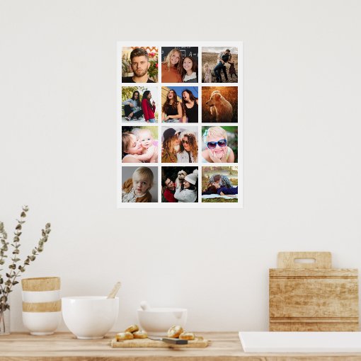 Create Your Own 12 Square Photo Collage Poster | Zazzle