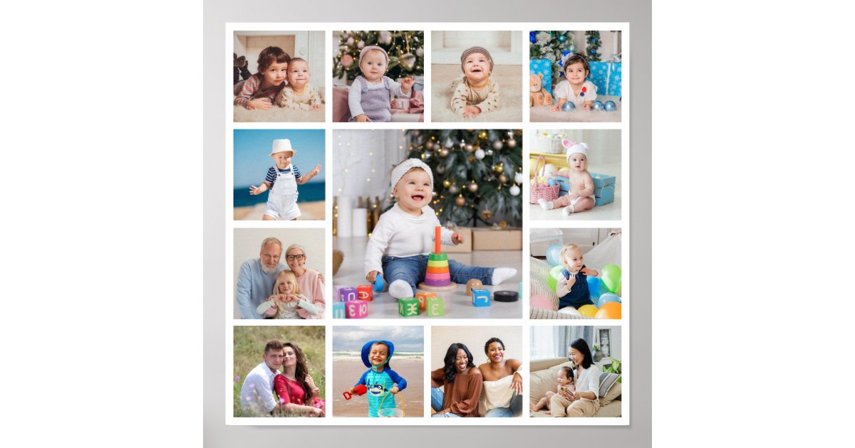 Create Your Own 13 Photo Collage Poster | Zazzle