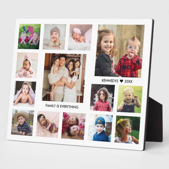 Create Your Own 14 Family Photo Collage Quote Plaque | Zazzle