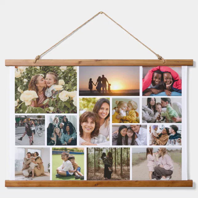 Create Your Own 14 Photo Collage Photo Block Hanging Tapestry | Zazzle
