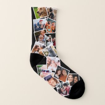 Create Your Own 14 Photo Collage Socks | Zazzle