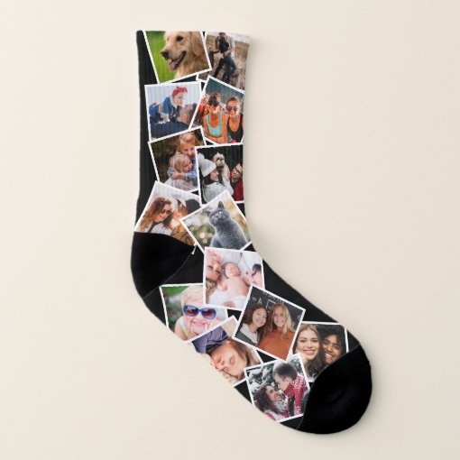 Create Your Own 14 Photo Collage Socks | Zazzle