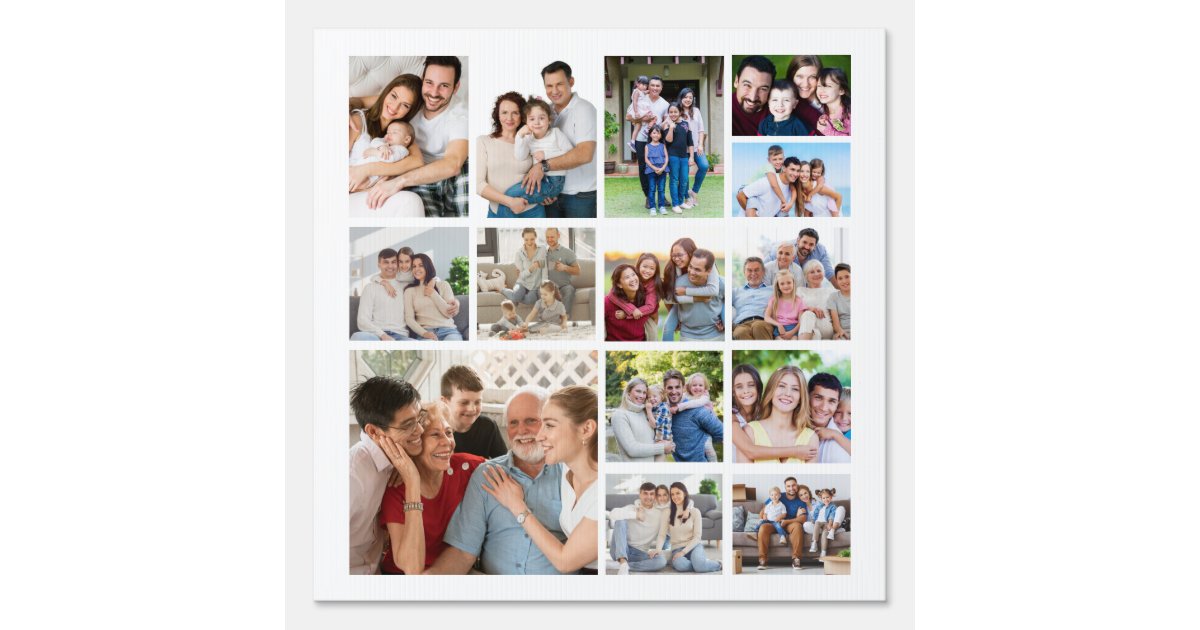 Create Your Own 14 Photo Collage Yard Sign | Zazzle