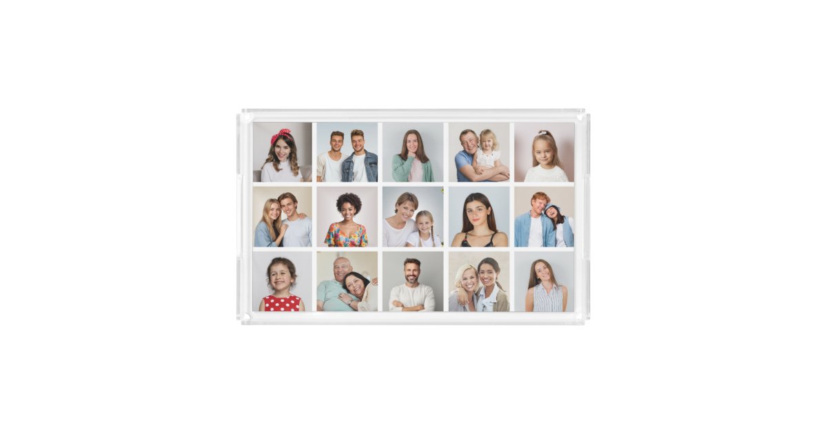 Create Your Own 15 Photo Collage Acrylic Tray | Zazzle